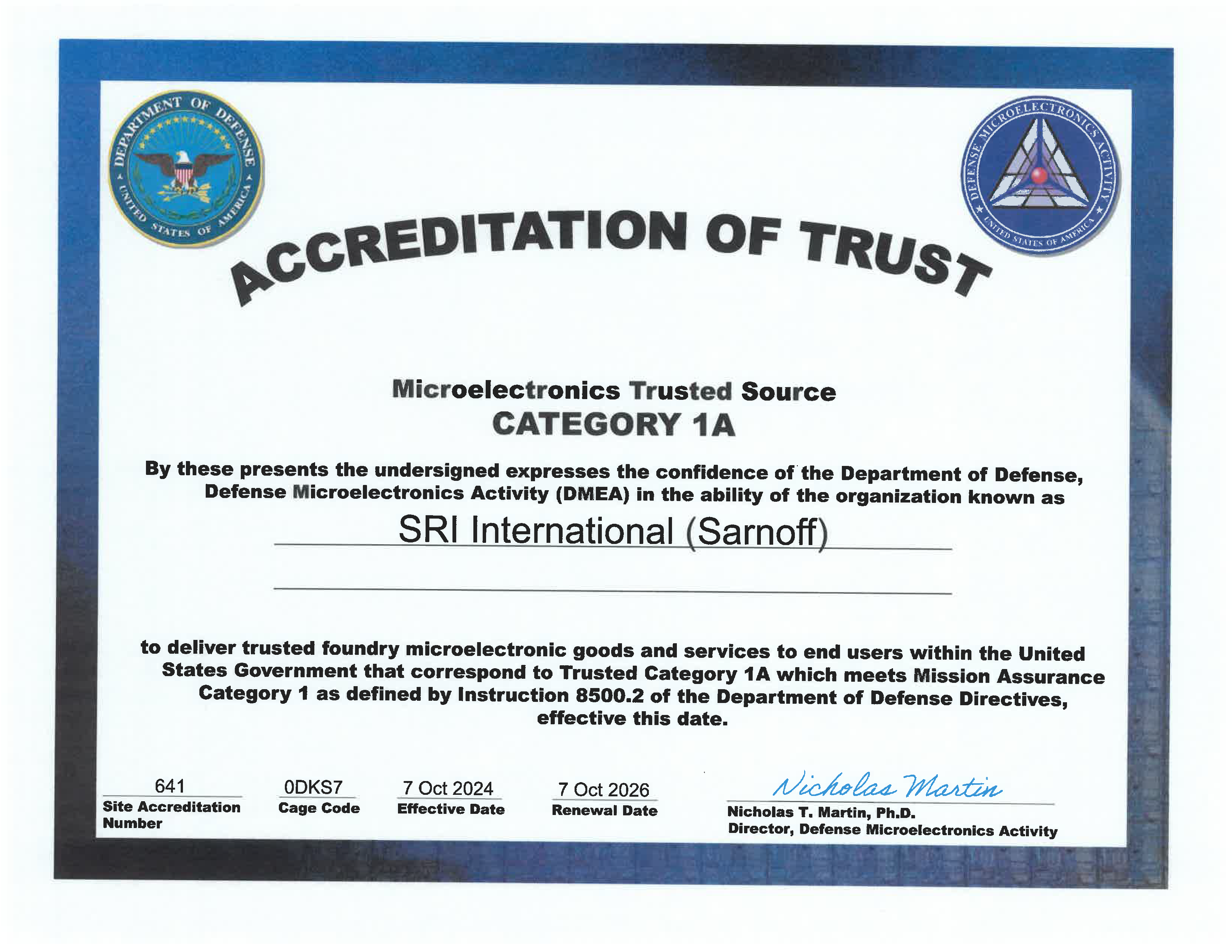 Trusted Certificate October 2024 - Gemes
